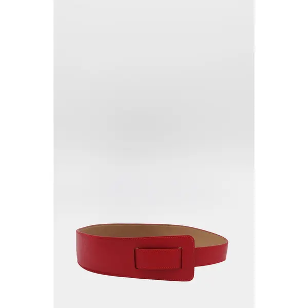 STIVALI NEW YORK Sonia Knot Tie Leather Belt - Red