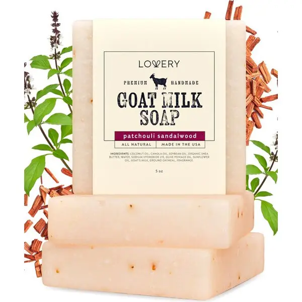 LOVERY Handmade Goat Milk Soap Made - 3 Pack