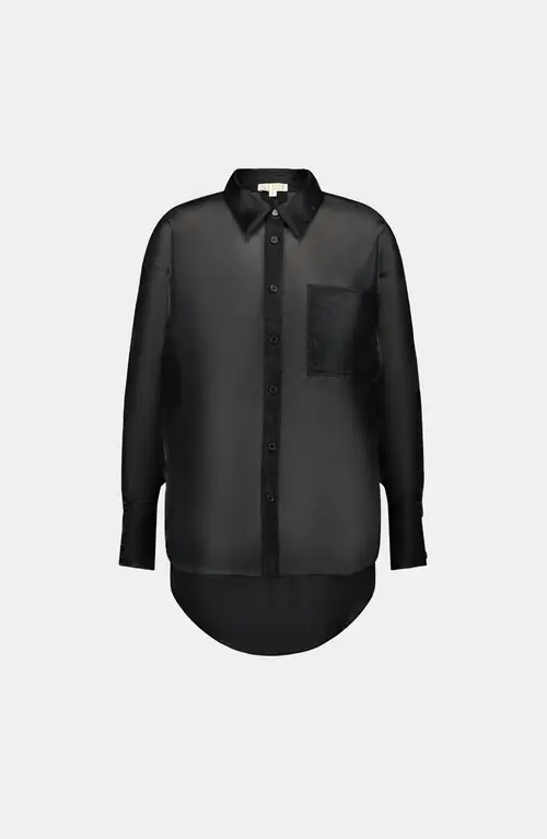 SAEMDI Oversized Organza Shirt - Black
