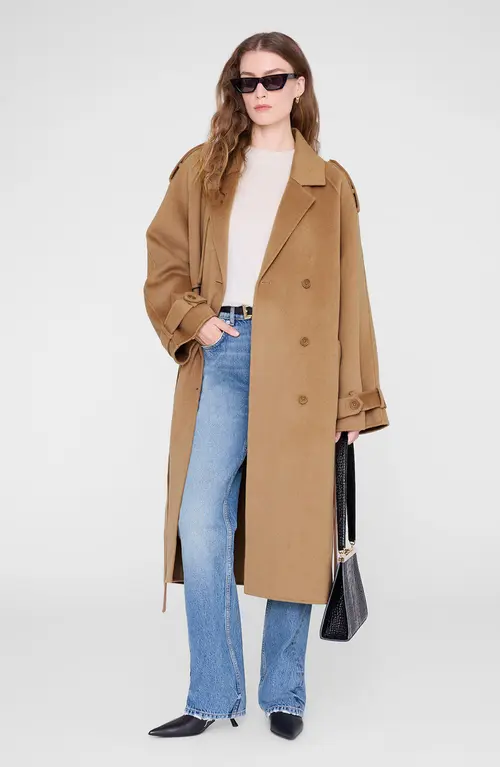 ANINE BING Rickie Maxi Trench - Camel