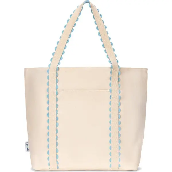 AME & LULU Canvas Beach Tote - Light Blue