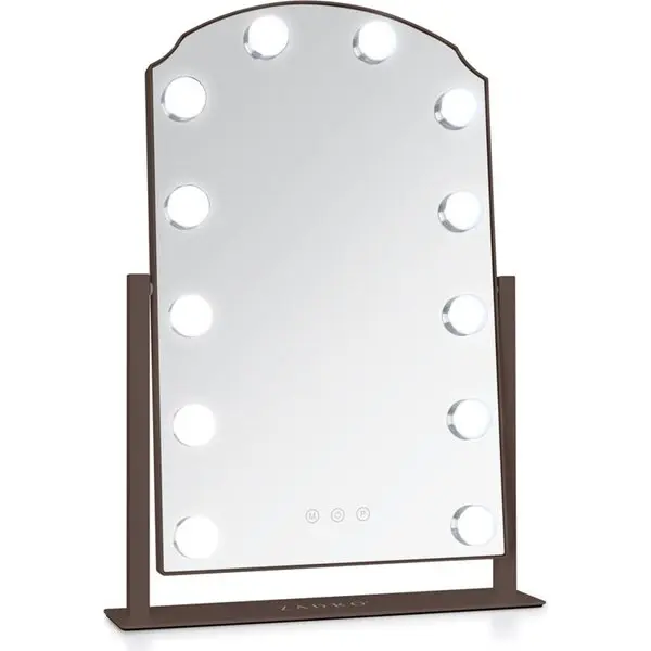 ZADRO Scalloped Edge Hollywood Led Vanity Mirror - Chocolate