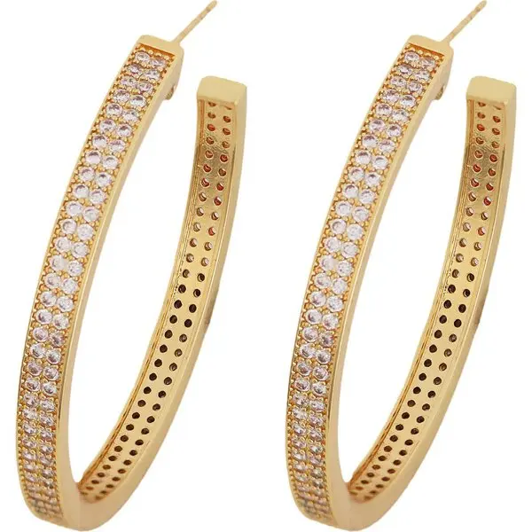PANACEA Cubic Zirconia Hoop Earrings - Gold
