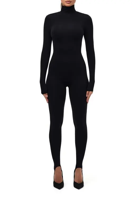 Naked Wardrobe Long-sleeve Stirrup Jumpsuit - Black