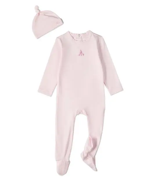 MINIMOI Cotton-rich Footie Set With Beanie - Baby Pink