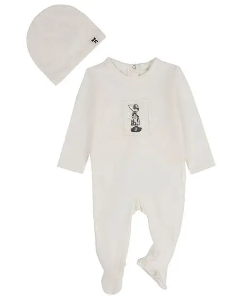 MINIMOI Cotton Rich Footie Set - Ivory Mist