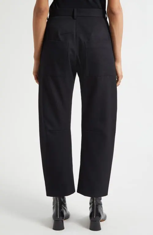 NILI LOTAN Shon Wool Barrel Leg Pants - Black