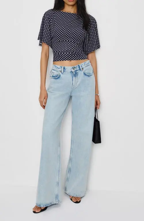 REFORMATION Knit Top With Back Tie Sash - Dream Dot