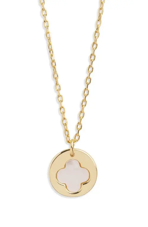 Argento Vivo Mother-of-pearl Clover Pendant Necklace - Gold