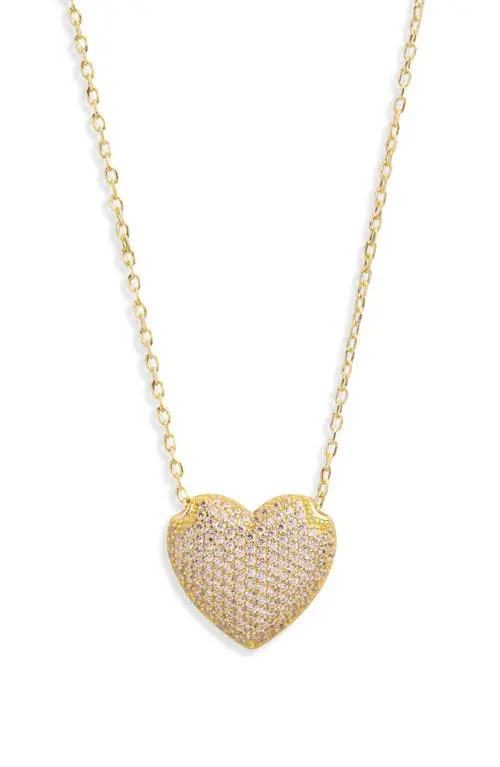 Argento Vivo Pavé Heart Pendant Necklace - Gold