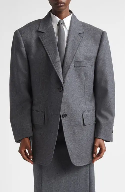 Thom Browne Oversize Wool Flannel Blazer - Dark Grey