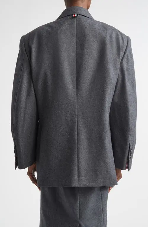 Thom Browne Oversize Wool Flannel Blazer - Dark Grey