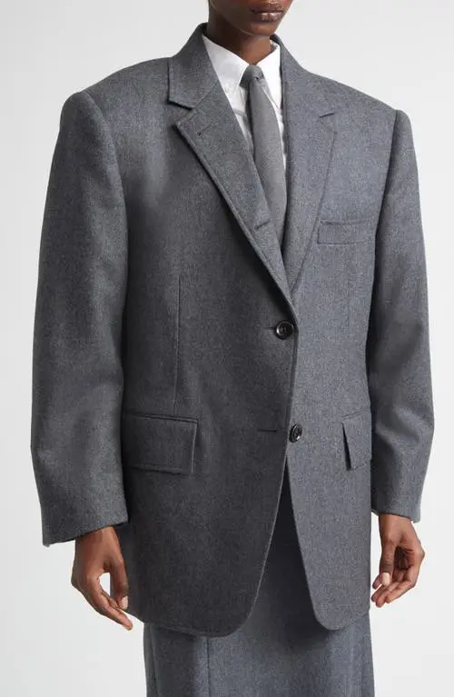 Thom Browne Oversize Wool Flannel Blazer - Dark Grey