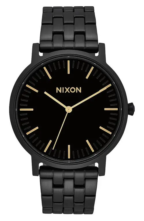 Nixon Porter Bracelet Watch - Black/gold/black