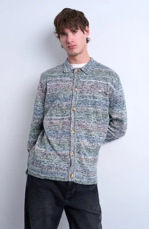 Topman Space Dye Polo Cardigan