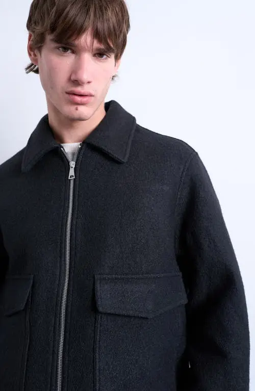 Topman Melton Zip Jacket