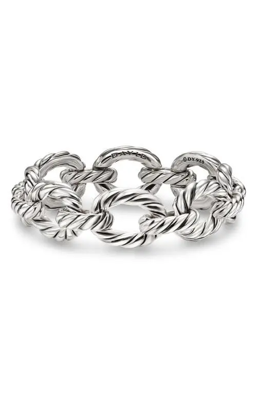 David Yurman Sculpted Cable Oval Link Bracelet - Silver