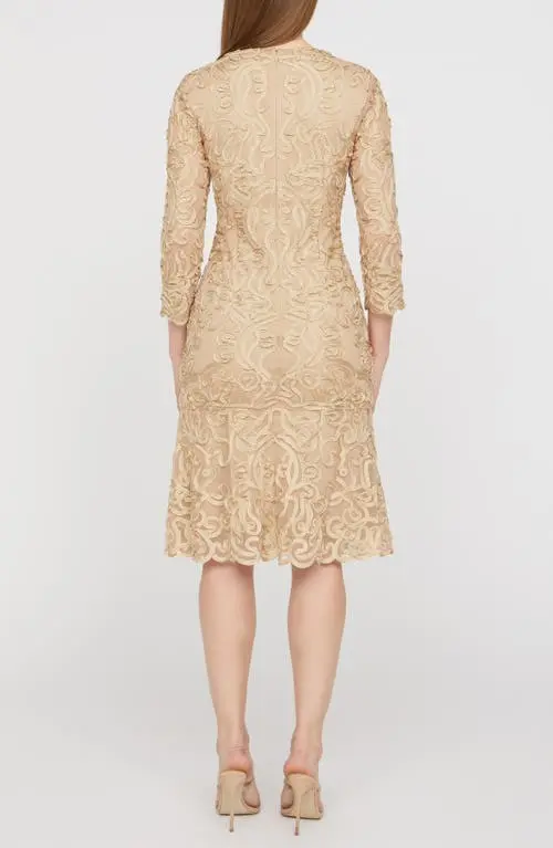 Js Collections Soutache Lace Long Sleeve Cocktail Dress
