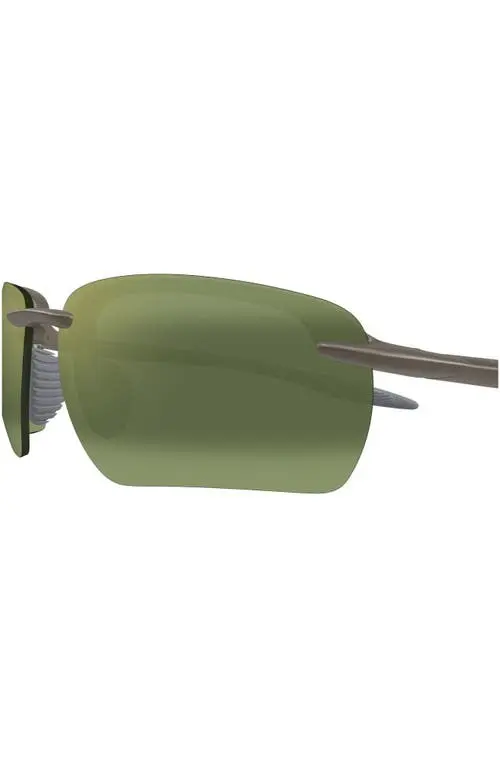 Maui Jim Ho’okipa Ultra G 65mm Rectangular Sunglasses - Grey
