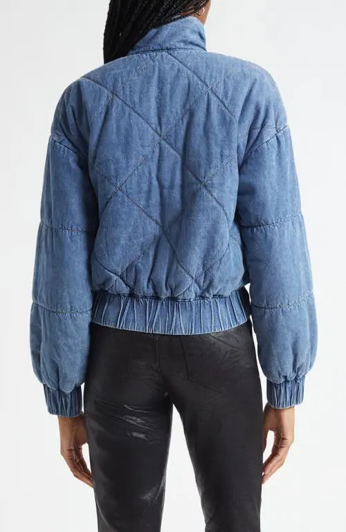 L'Agence Ryah Quilted Denim Bomber Jacket