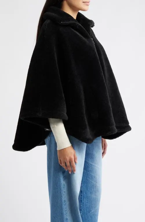 Bernardo Calder Faux Fur Poncho Jacket - Black
