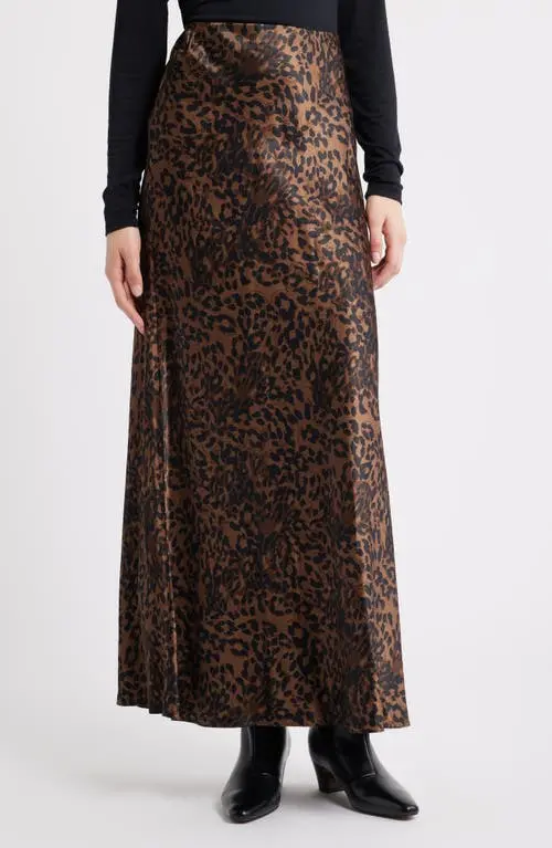 Rails Romina Satin Maxi Skirt - Ginger Spotted
