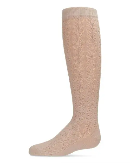 MEMOI Pelerine Knee High Cotton Blend Socks - Blush