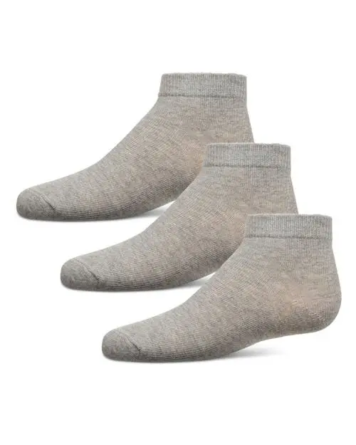 MEMOI Cotton Blend Mid-cut Socks 3-pack - Light Gray