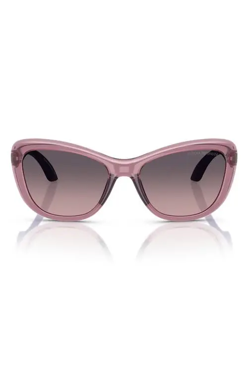 Emporio Armani 50mm Butterfly Sunglasses - Lillac/pink Gradient Grey