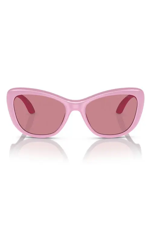 Emporio Armani 50mm Butterfly Sunglasses - Shiny Pink/dark Violet