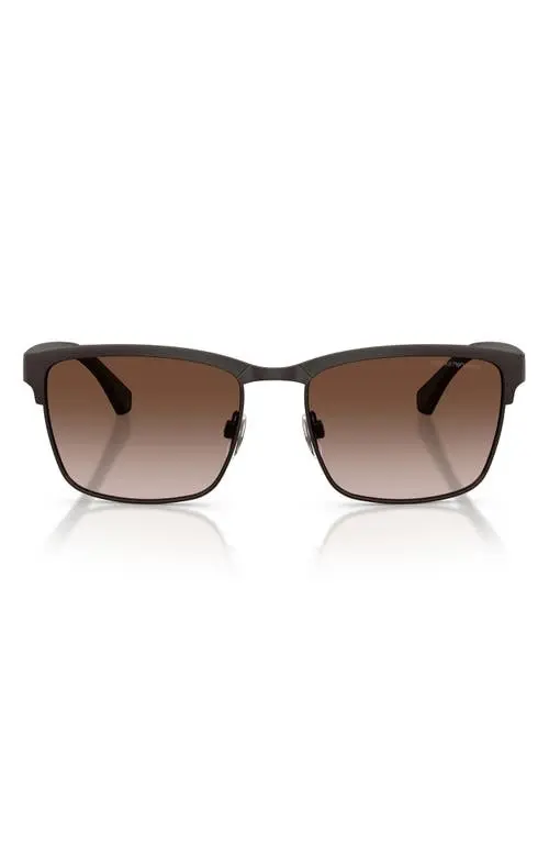 Emporio Armani 56mm Pillow Sunglasses - Matte Brown/gradient Brown