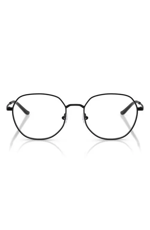 Emporio Armani 54mm Round Optical Glasses - Matte Black/demo Lens