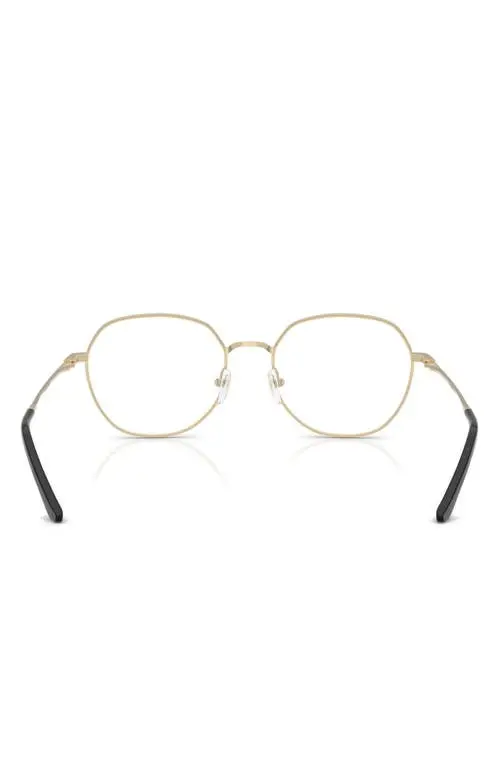 Emporio Armani 54mm Round Optical Glasses - Shiny Pale Gold/demo Lens
