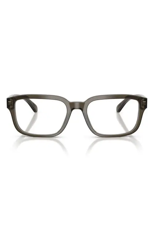 Emporio Armani 55mm Pillow Optical Eyeglasses - Shiny Grey/demo Lens
