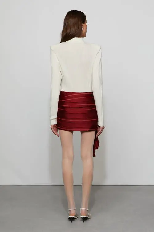 ET OCHS Burnout Satin Chiffon Mini Skirt