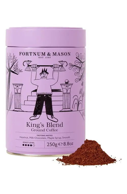 FORTNUM & MASON King's Blend Ground Coffee Tin - Pastel Purple