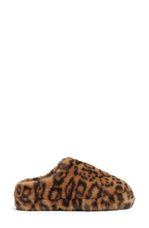 Apparis Misha Printed Faux Fur Slippers - Leopard