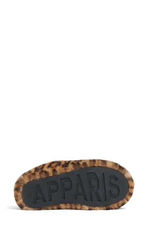 Apparis Misha Printed Faux Fur Slippers - Leopard