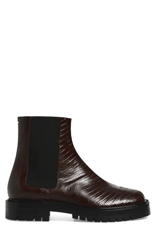 MAISON MARGIELA Tabi Embossed Leather Chelsea Boots
