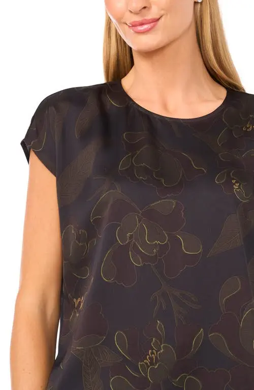 Halogen Floral Cap-sleeve Top