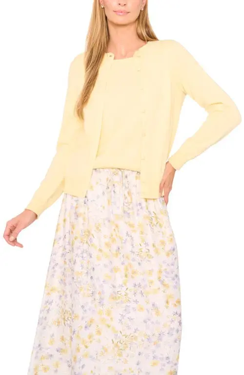 Halogen Tank And Cardigan Set - Soft Yellow