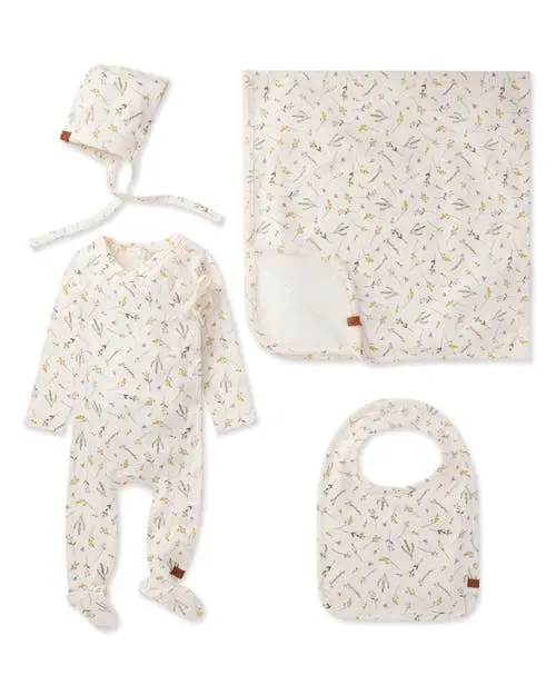 MINIMOI Baby 4-piece Rayon Blend Set - Winter White