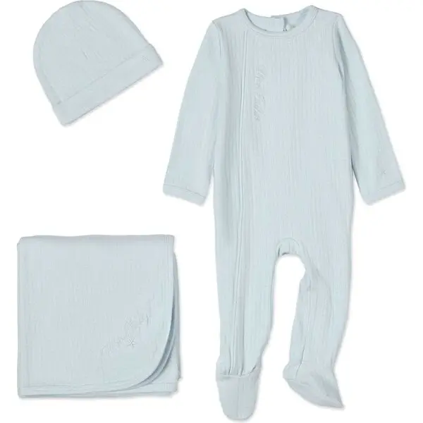 MINIMOI 3-piece Pointelle Footie Set - Blue