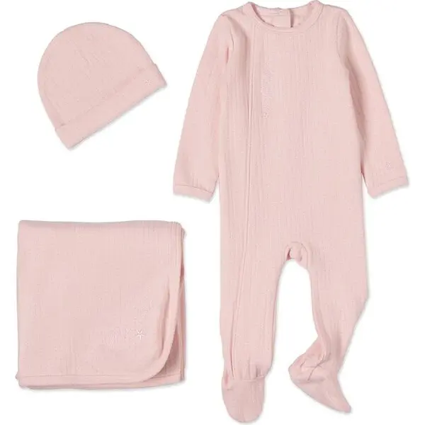 MINIMOI 3-piece Pointelle Footie Set - Pink
