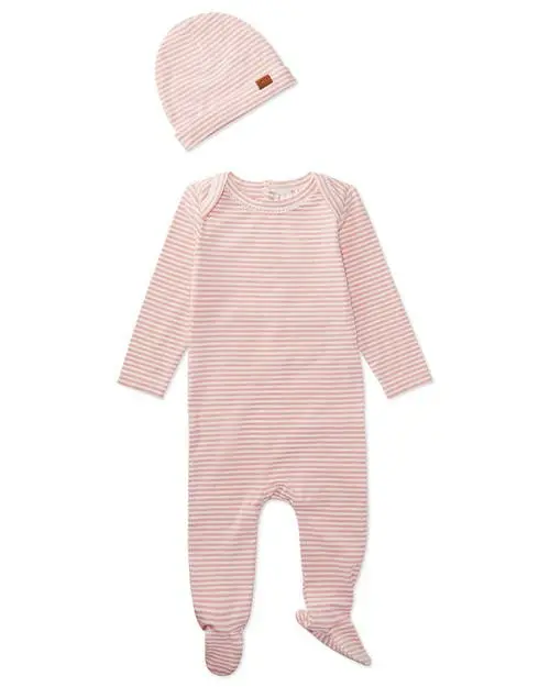 MINIMOI Striped Footie Set - Rose