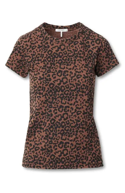 Rag & Bone Leopard Print Cotton T-shirt - Brown Multi