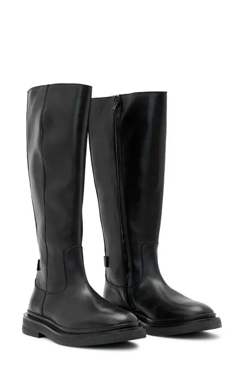 ALLSAINTS Escher Rider Knee High Boot - Black