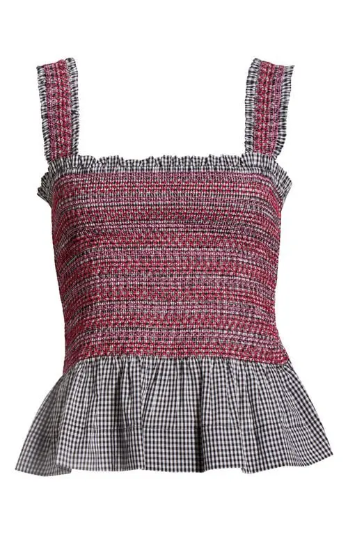DAMSON MADDER Ami Smocked Organic Cotton Peplum Camisole