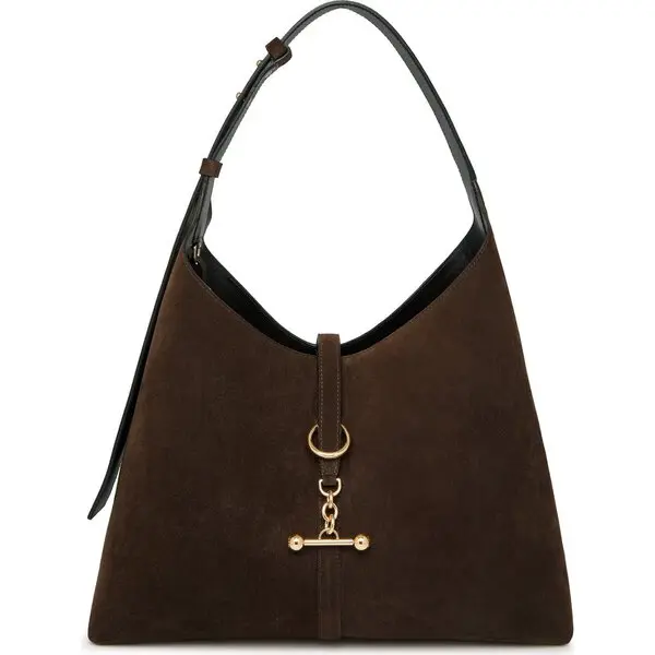 Strathberry Large Kite Suede Hobo Bag - Chocolate