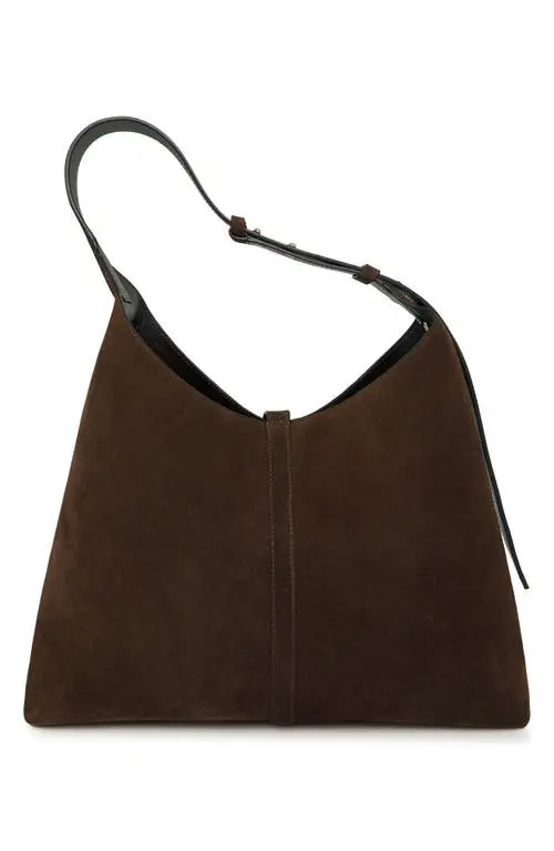 Strathberry Large Kite Suede Hobo Bag - Chocolate